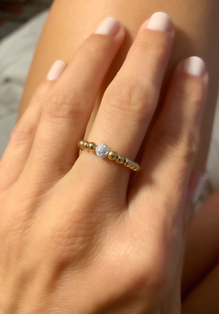 Silver Pave Ball Ring – Kami Lerner